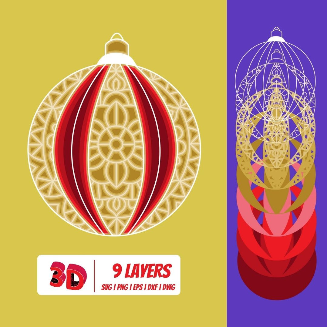 3D Christmas Balls SVG Bundle vector for instant download - Svg Ocean ...
