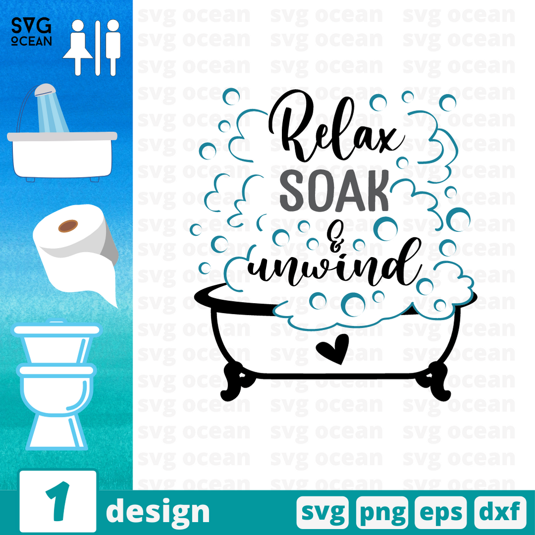 Relax soak unwind SVG Cut File vector for instant download - Svg Ocean ...