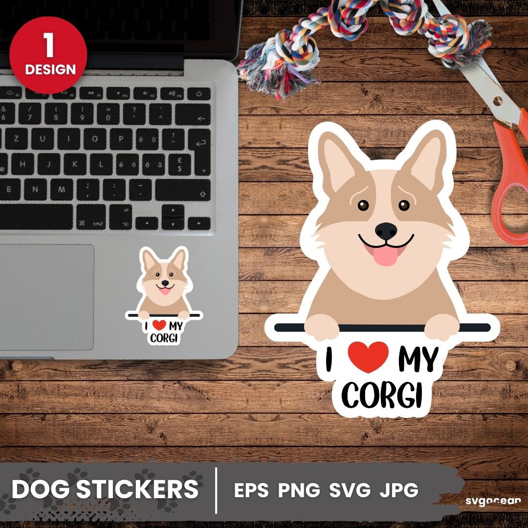 Corgi Sticker SVG vector for instant download - Svg Ocean — svgocean