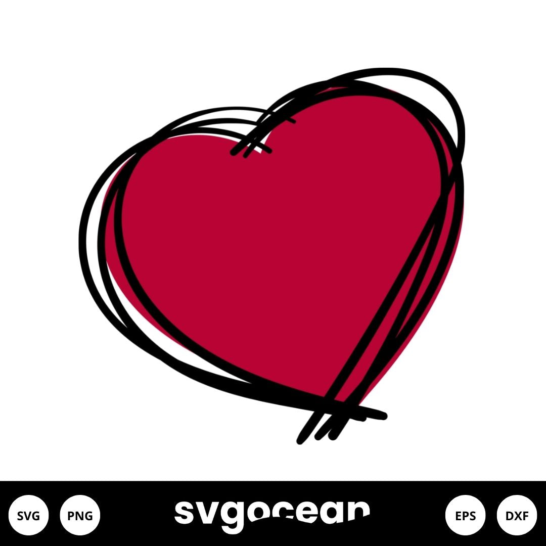 Scribble Heart SVG vector for instant download - Svg Ocean — svgocean