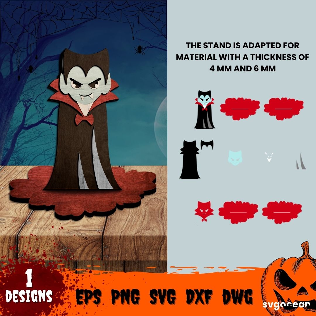 Vampire Multilayered Laser Cut Design vector for instant download - Svg ...