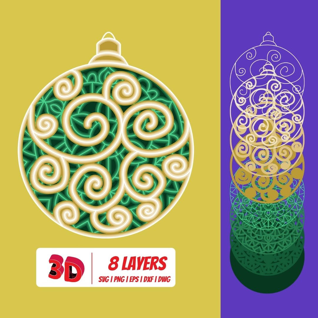 3D Christmas Balls SVG Bundle vector for instant download - Svg Ocean ...