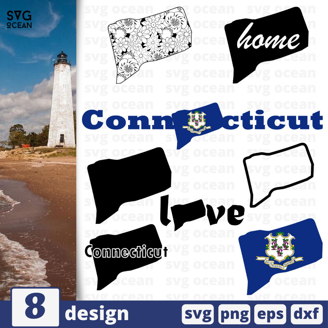 Connecticut SVG bundle vector for instant download - Svg Ocean — svgocean