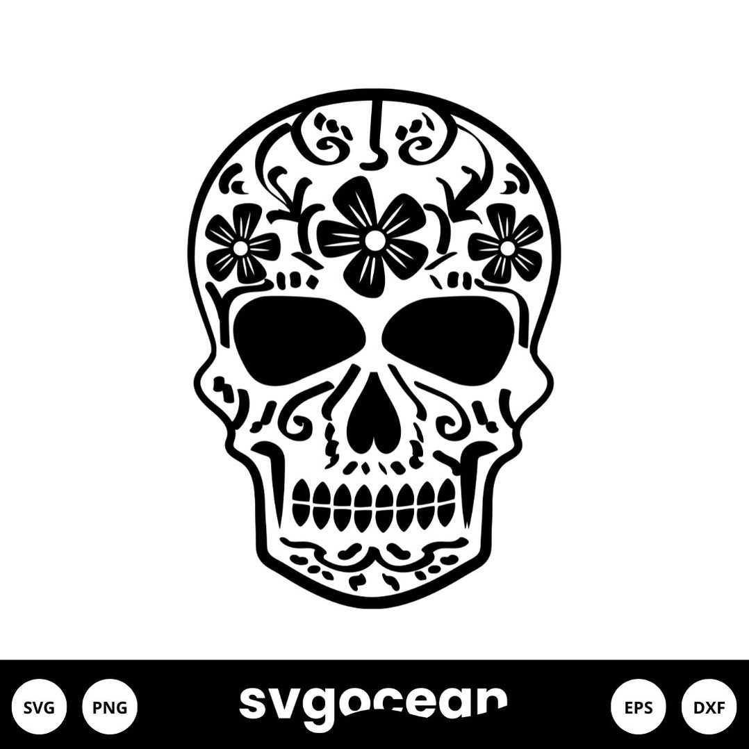 Simple Sugar Skull SVG vector for instant download - Svg Ocean — svgocean