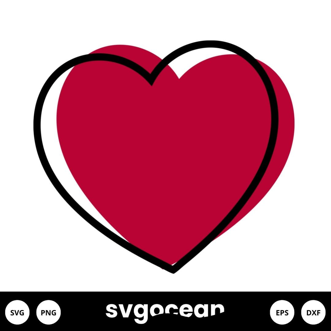 Red Heart SVG vector for instant download - Svg Ocean — svgocean