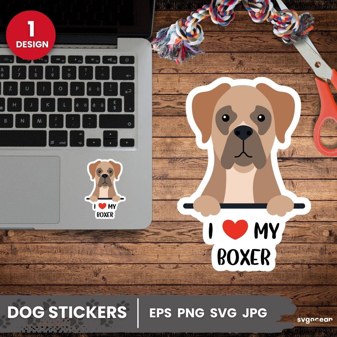 Boxer Sticker SVG vector for instant download - Svg Ocean — svgocean