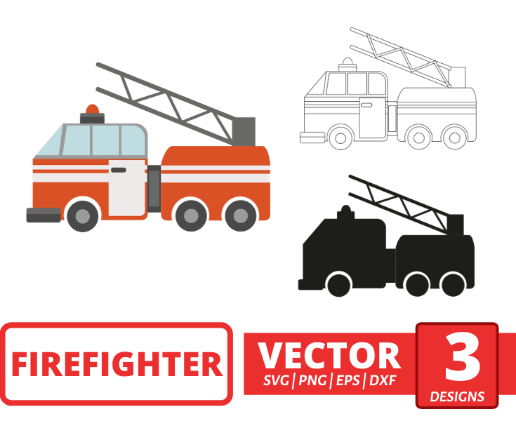Fire engine SVG bundle vector for instant download - Svg Ocean — svgocean