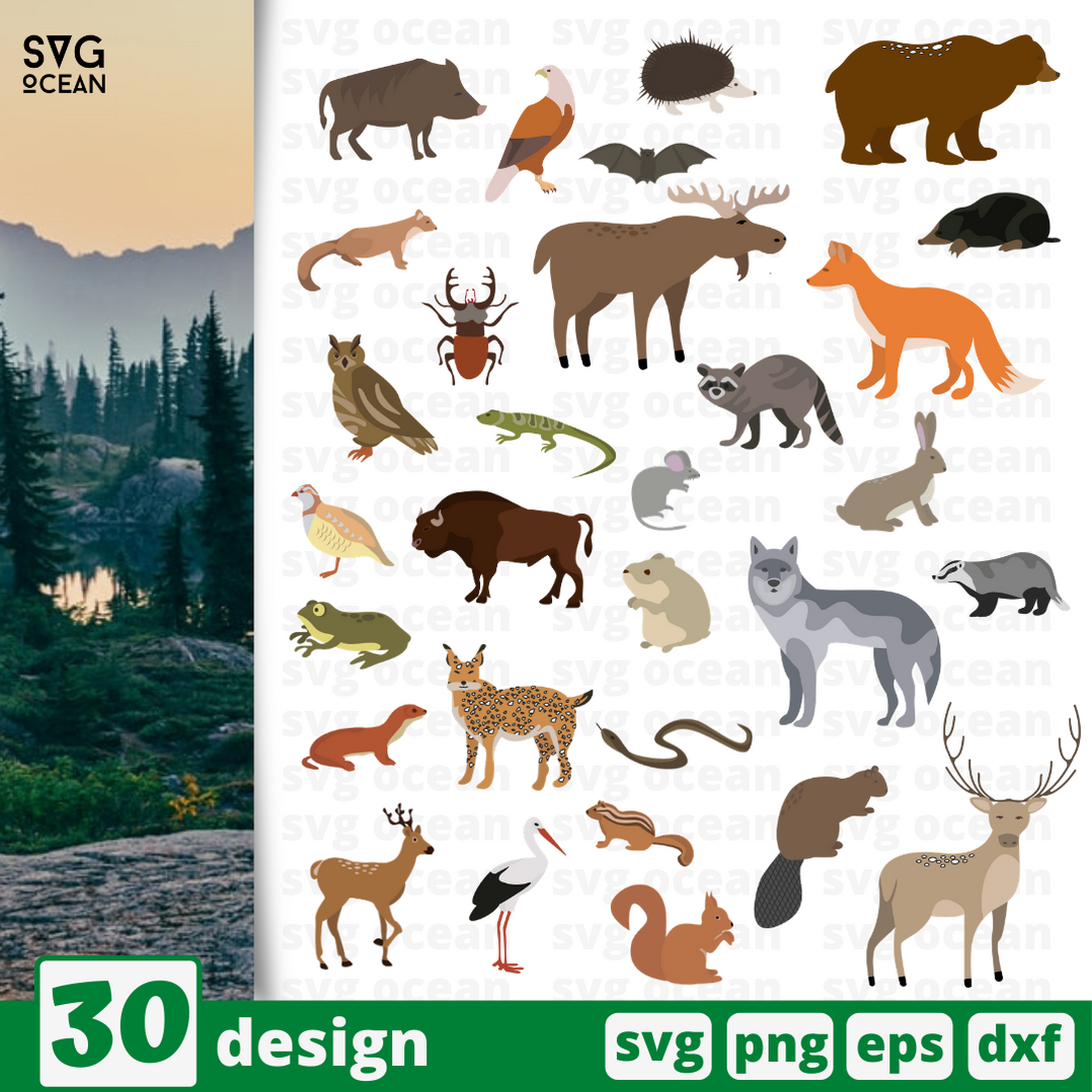 Forest animal SVG bundle vector for instant download - Svg Ocean — svgocean