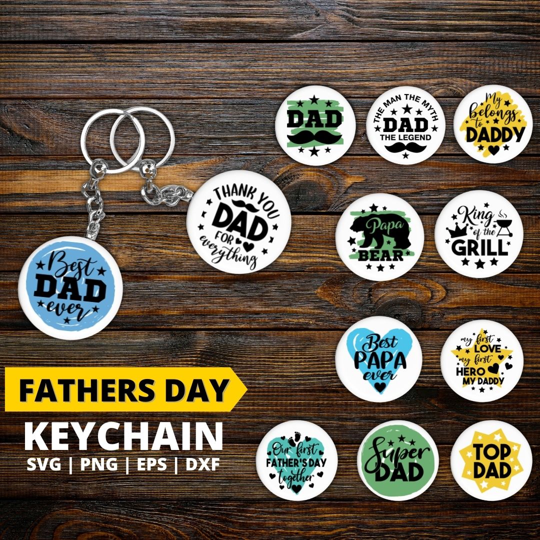 Fathers Day Keychain SVG Bundle vector for instant download - Svg Ocean ...
