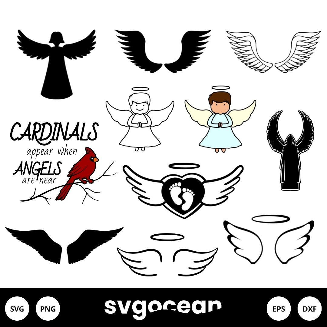 Angel Svg Bundle vector for instant download - Svg Ocean — svgocean