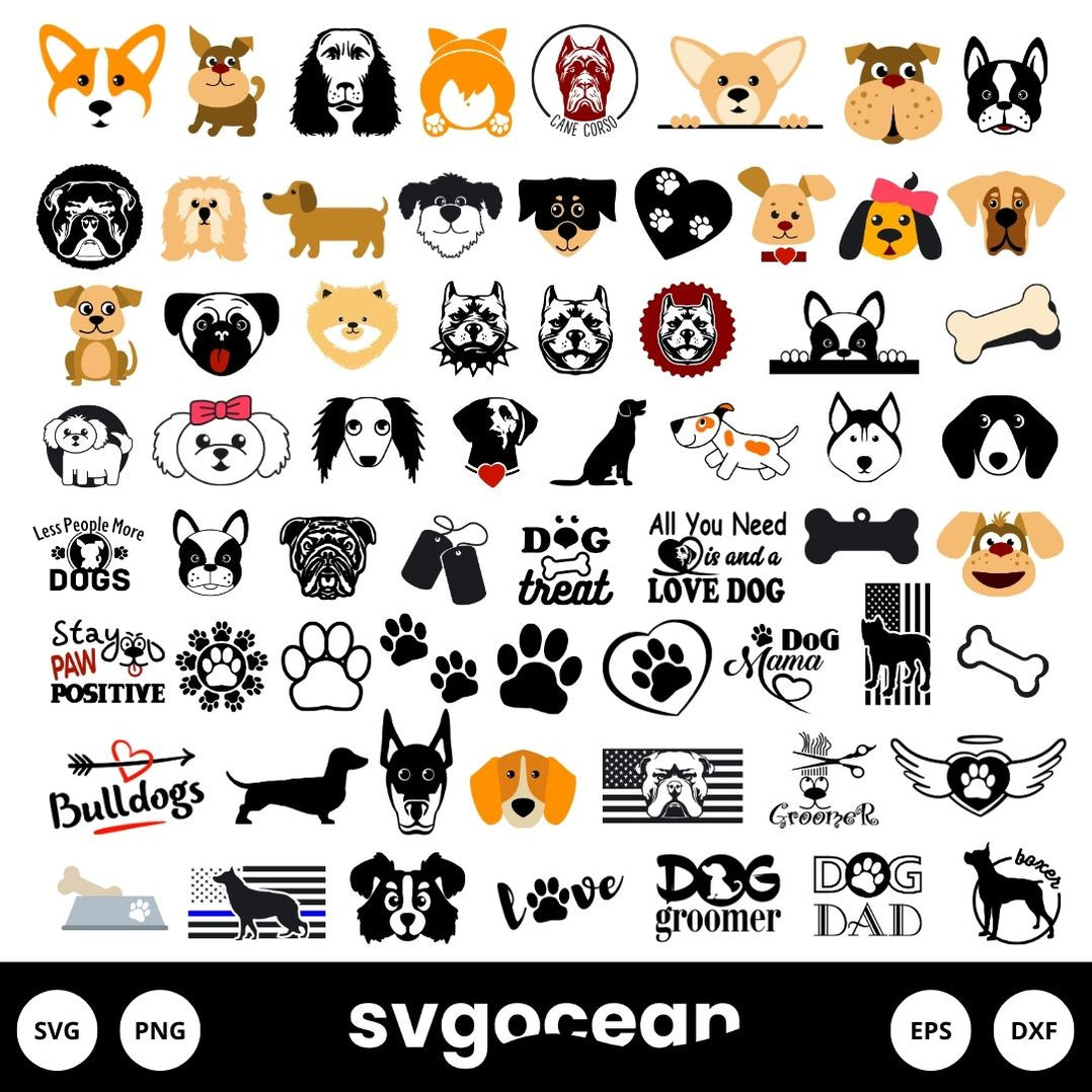 Dogs Svg Bundle vector for instant download - Svg Ocean — svgocean