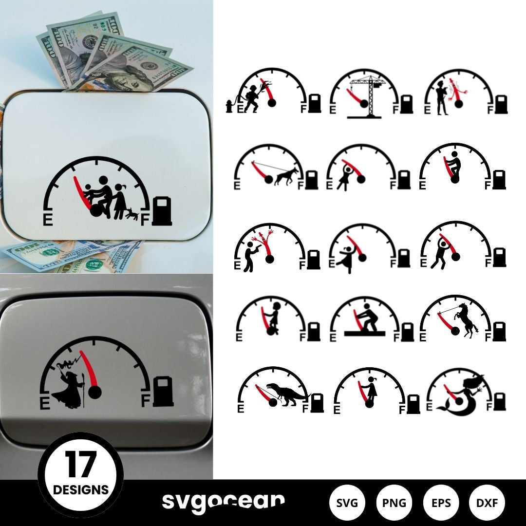 Car Gas Tank Decal Svg Bundle vector for instant download - Svg Ocean ...