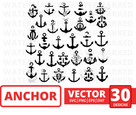 30 Anchors SVG bundle vector for instant download - Svg Ocean — svgocean