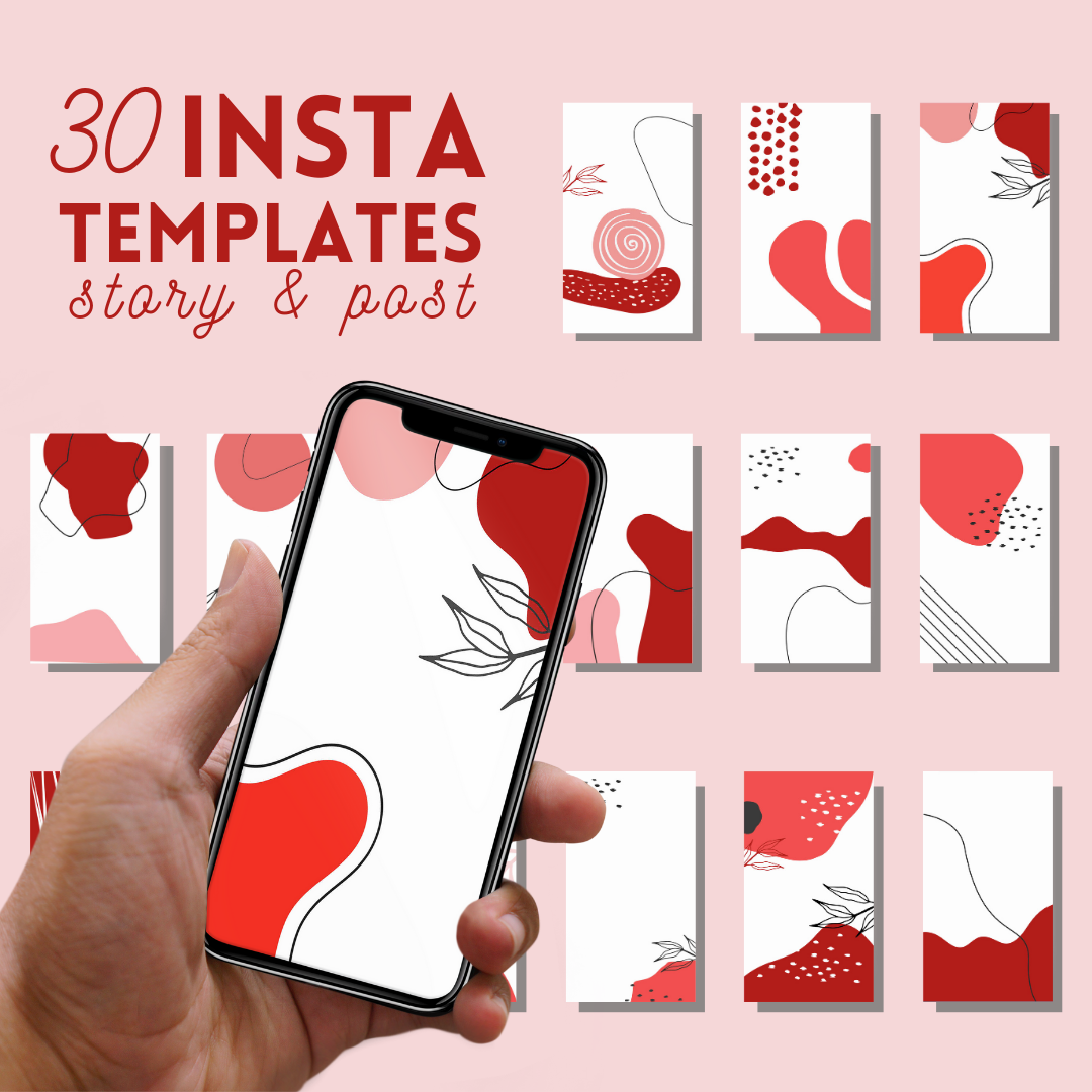 Red Instagram Story Templates — svgocean