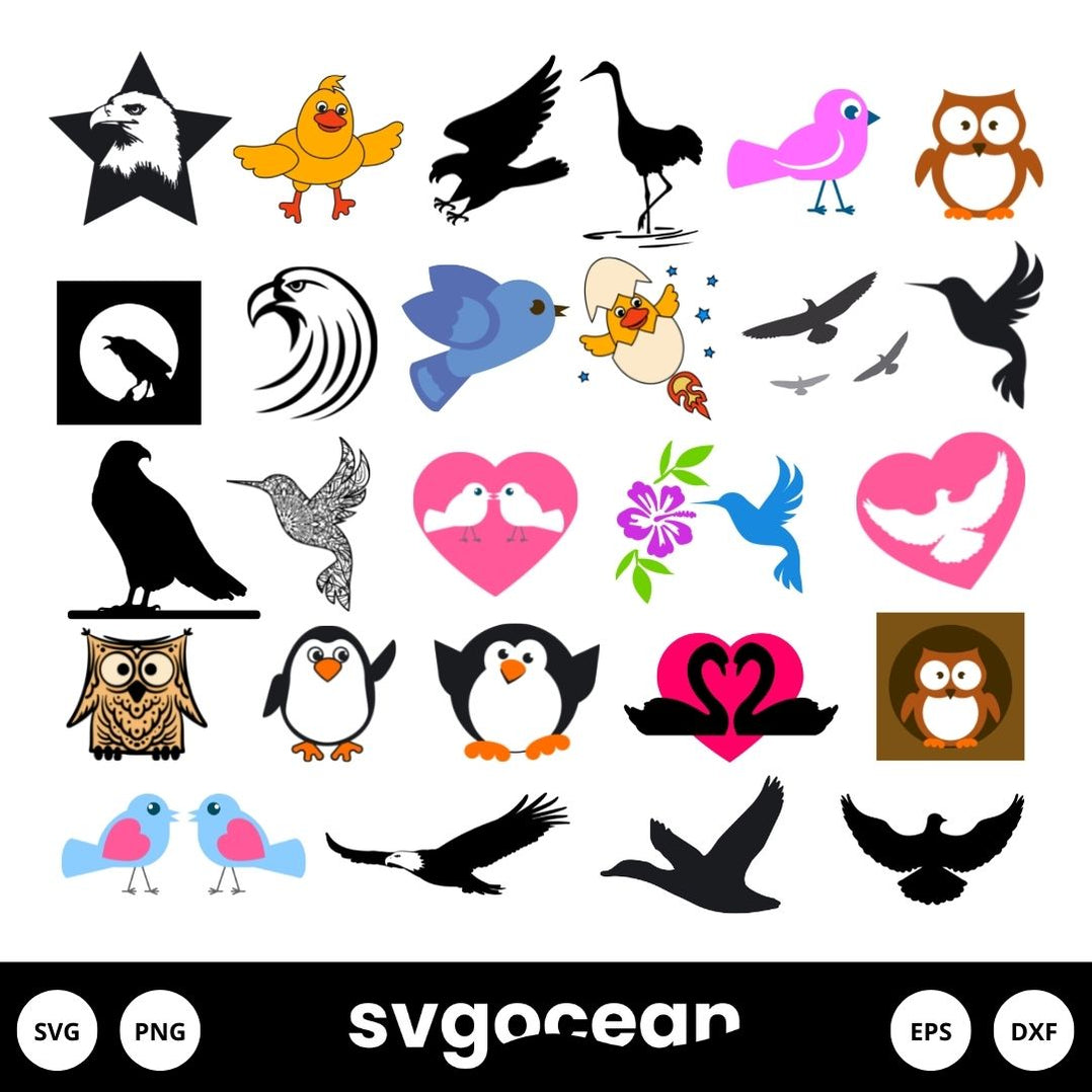 Birds Svg Bundle vector for instant download - Svg Ocean — svgocean