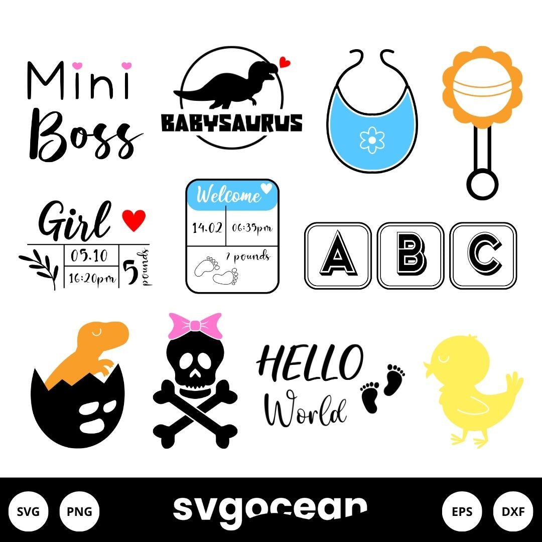 Baby Svg Bundle vector for instant download - Svg Ocean — svgocean