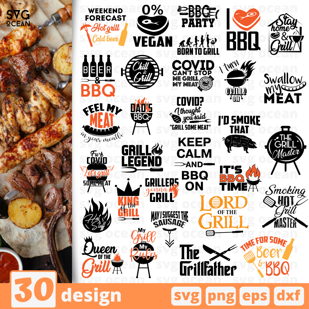 Grill SVG bundle vector for instant download - Svg Ocean — svgocean