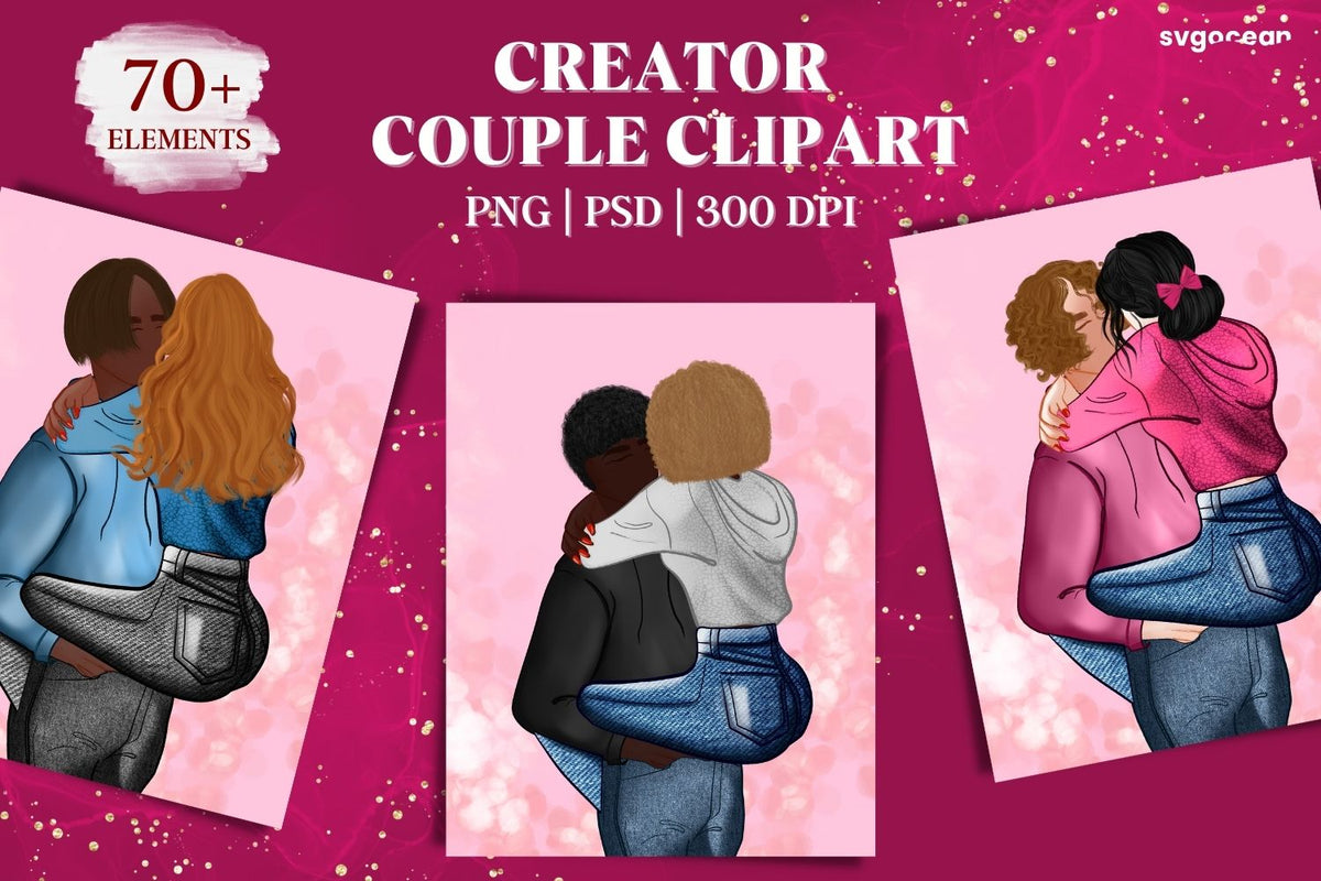 People Creator Couple Clipart PNG Bundle vector for instant download ...
