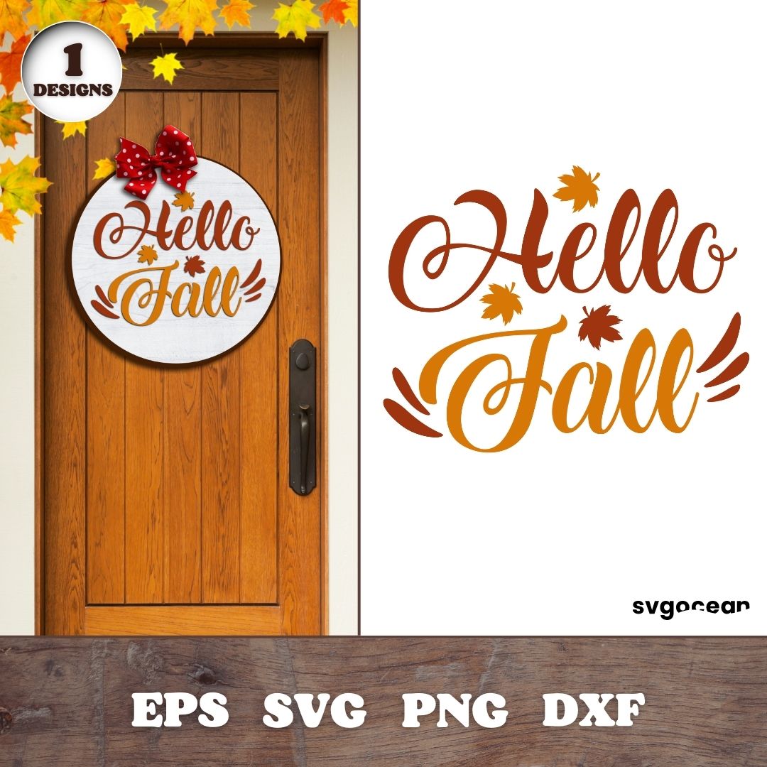 Fall Round Sign Design vector for instant download - Svg Ocean — svgocean