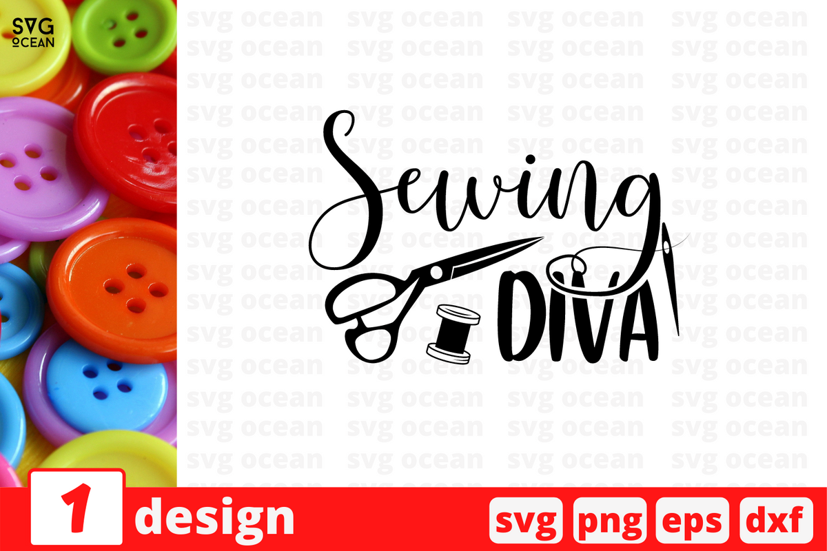 Sewing diva SVG Cut File vector for instant download - Svg Ocean — svgocean