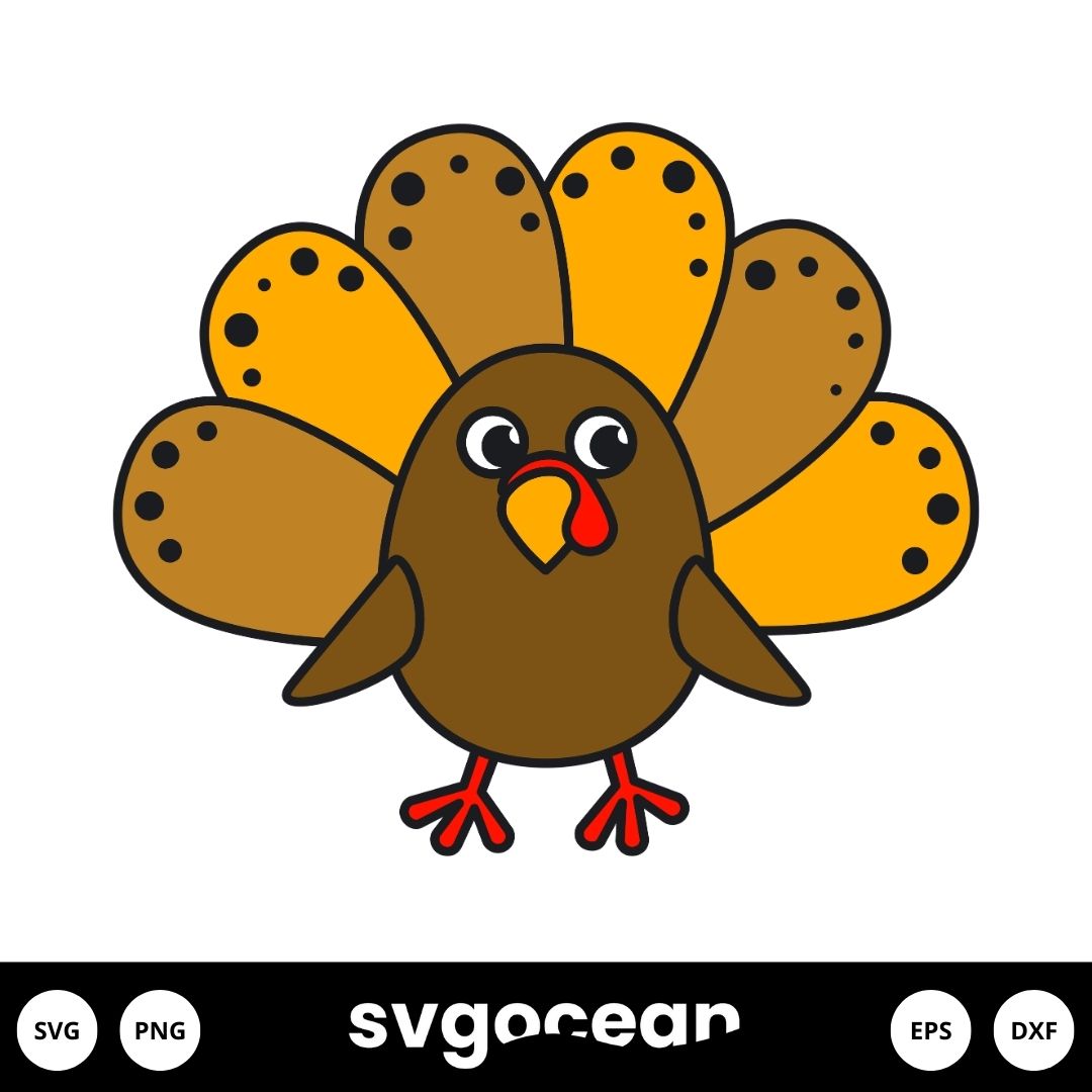 Cute Turkey Svg vector for instant download - Svg Ocean — svgocean