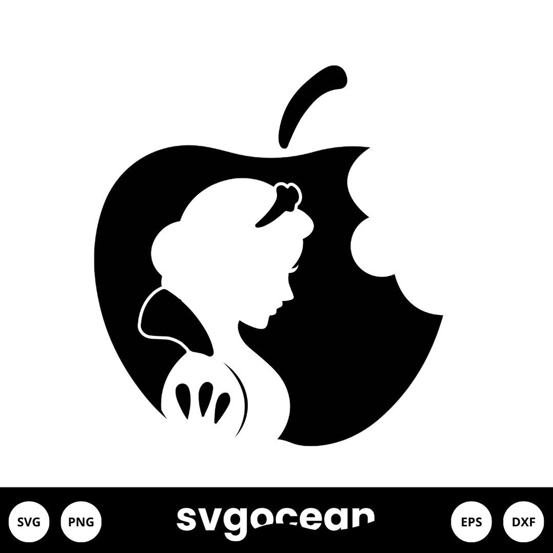 Snow White Apple Svg vector for instant download - Svg Ocean — svgocean