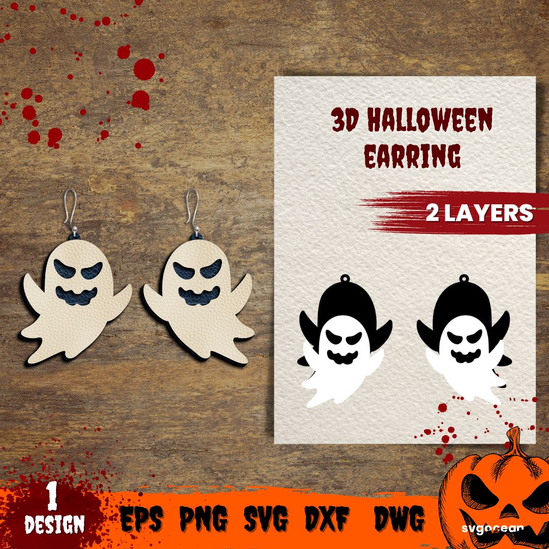 Free Ghost Earrings vector for instant download - Svg Ocean — svgocean