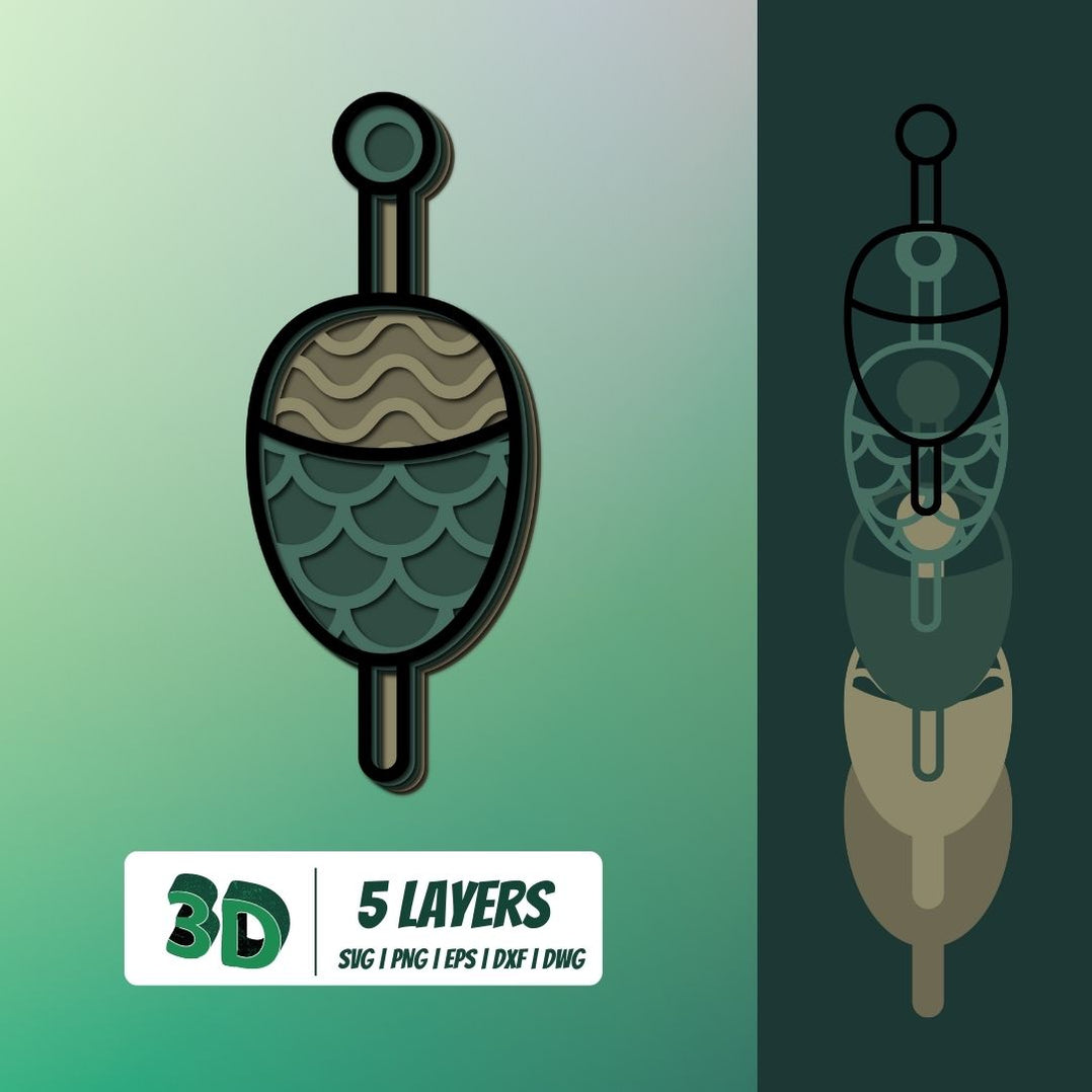 3D Fishing Float SVG vector for instant download - Svg Ocean — svgocean