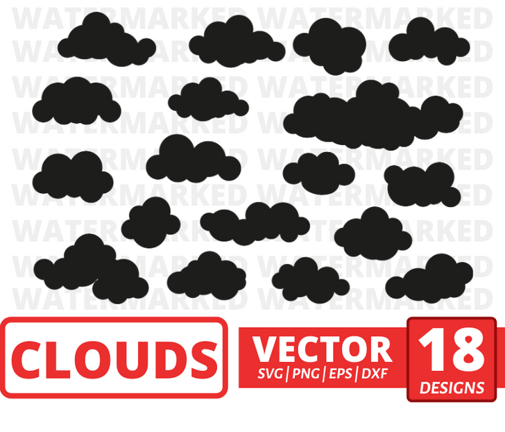 Clouds SVG bundle vector for instant download - Svg Ocean — svgocean