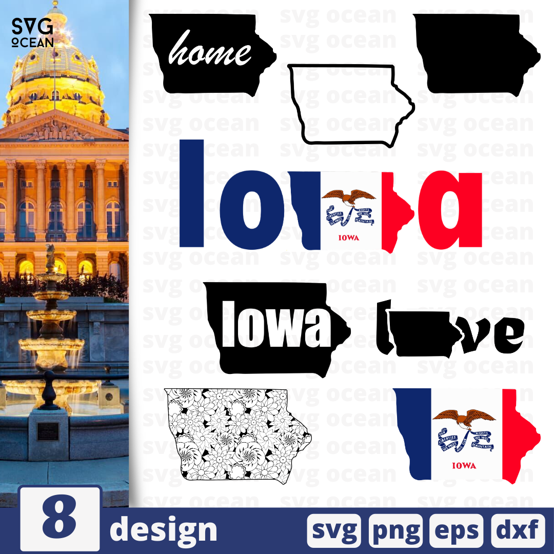 Iowa SVG bundle vector for instant download - Svg Ocean — svgocean