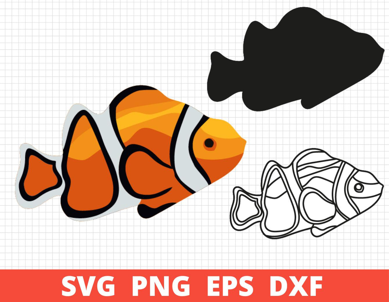 Nemo fish SVG bundle vector for instant download - Svg Ocean — svgocean