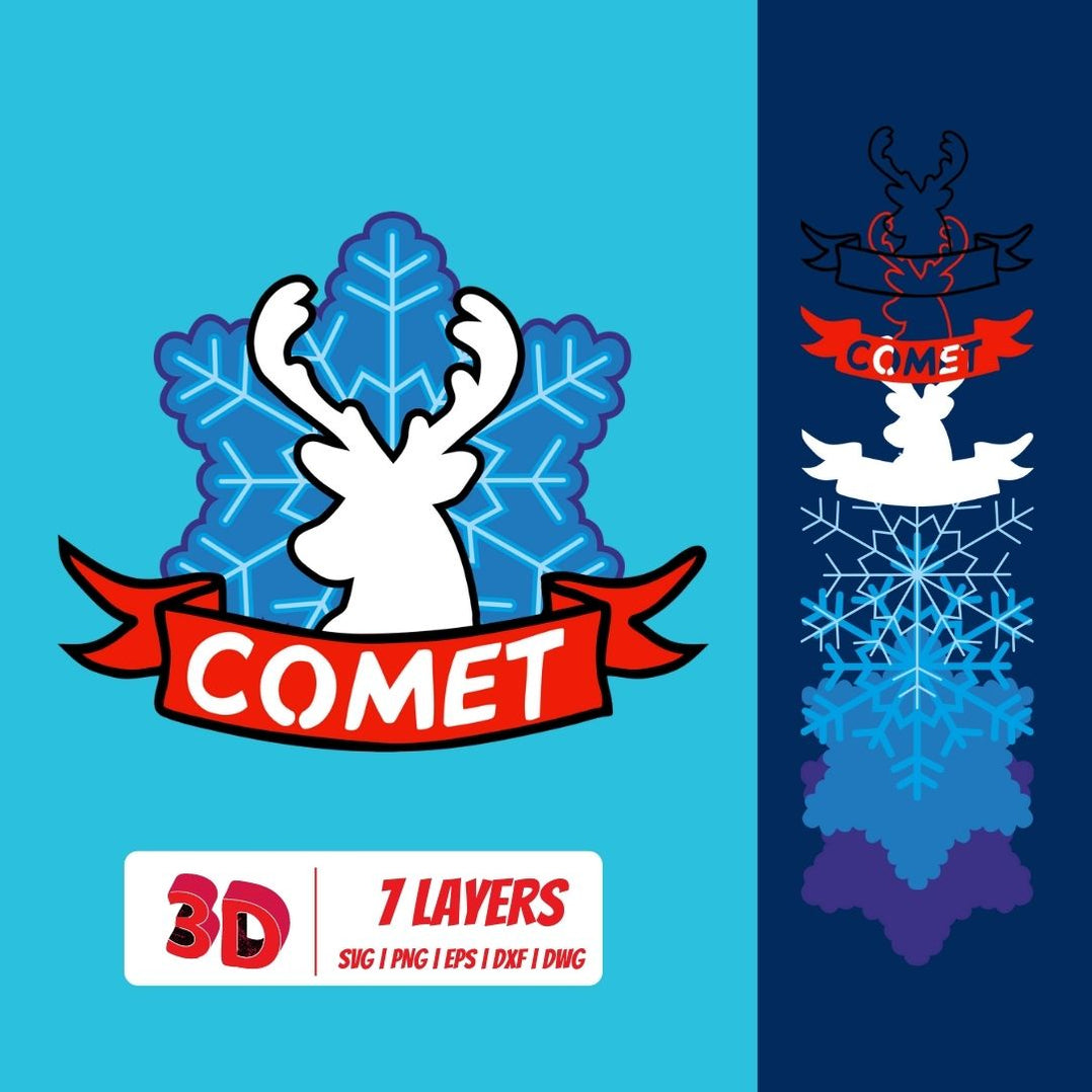 Comet 3D Layered SVG Cut File vector for instant download - Svg Ocean ...