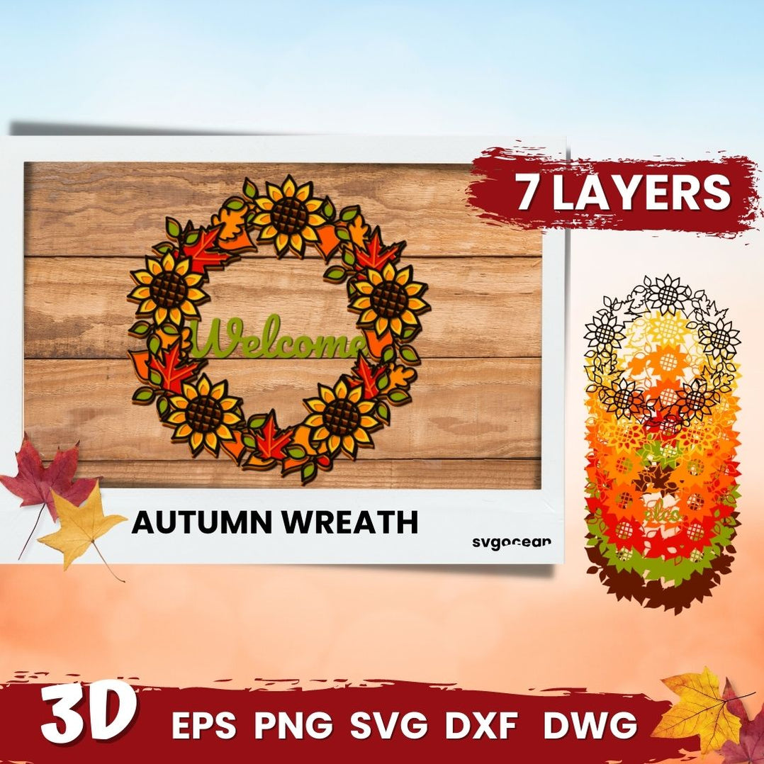 Free 3D Fall Wreath Svg vector for instant download - Svg Ocean — svgocean