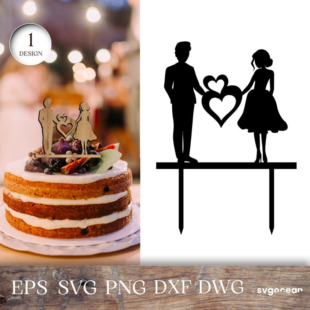 Free Wedding Cake Topper vector for instant download - Svg Ocean — svgocean