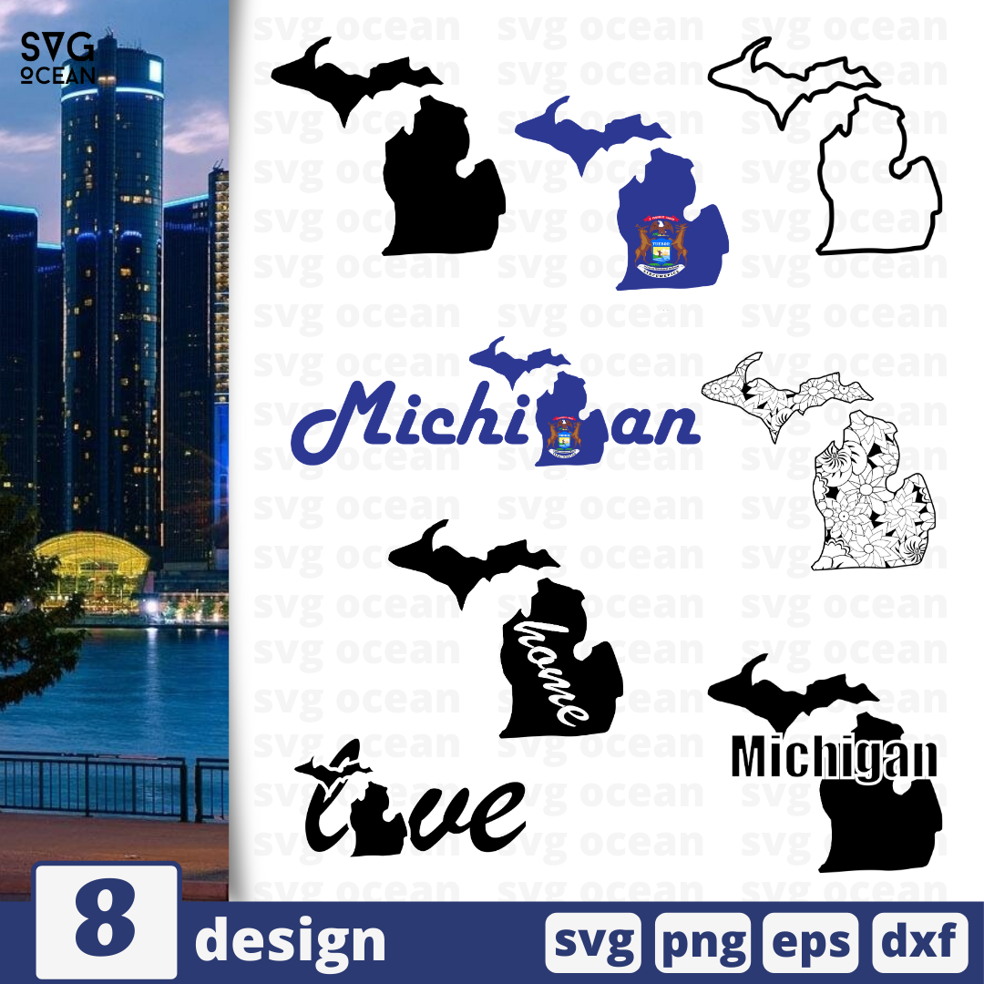 Michigan SVG bundle vector for instant download - Svg Ocean — svgocean
