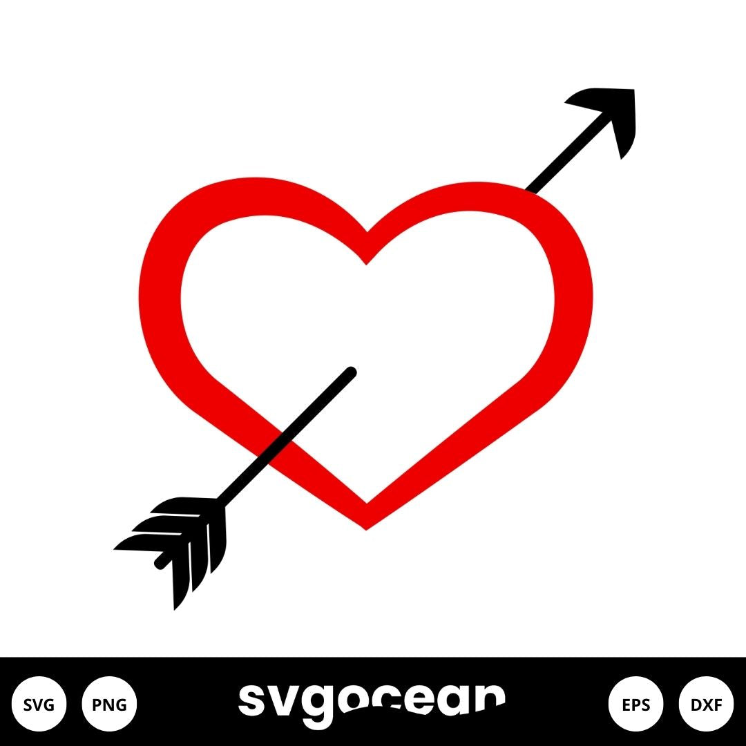 Heart And Arrow SVG vector for instant download - Svg Ocean — svgocean