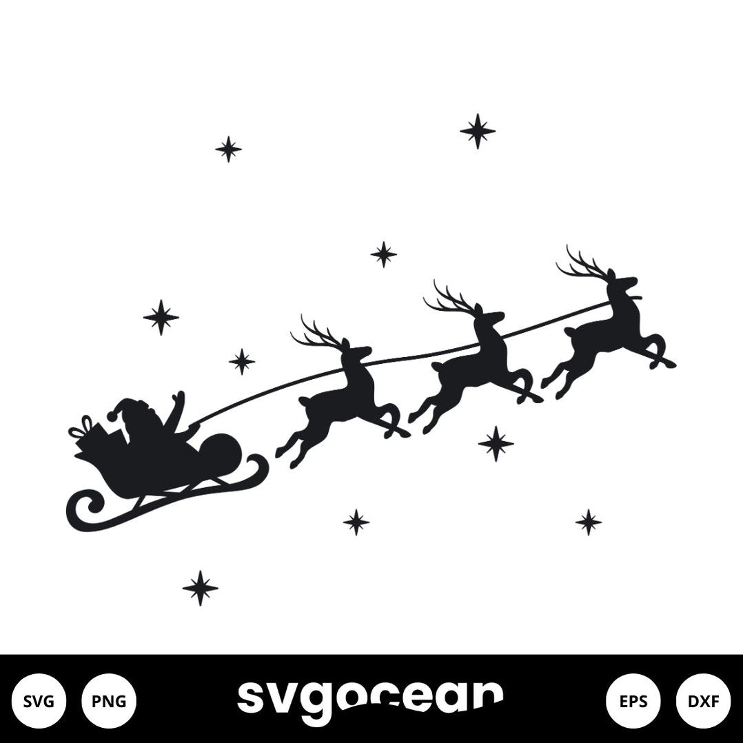 Santa And Reindeer Svg vector for instant download - Svg Ocean — svgocean
