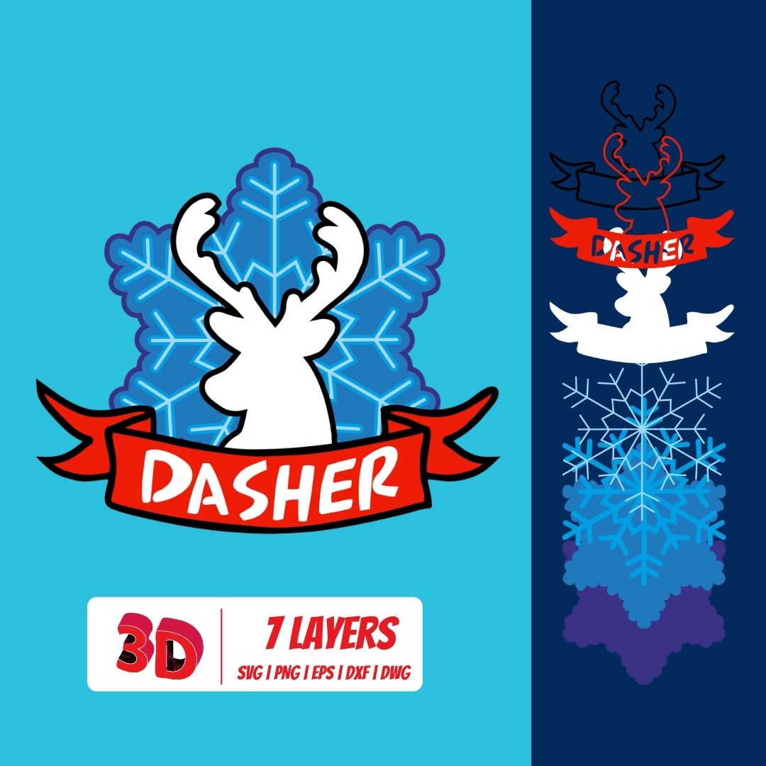 Dasher 3D Layered SVG Cut File vector for instant download - Svg Ocean ...