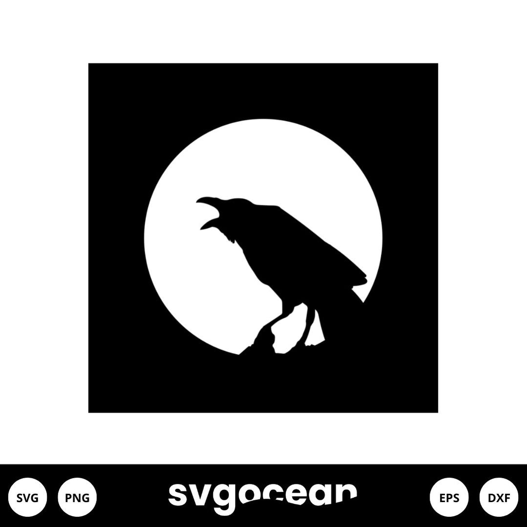 Raven Svg vector for instant download - Svg Ocean — svgocean