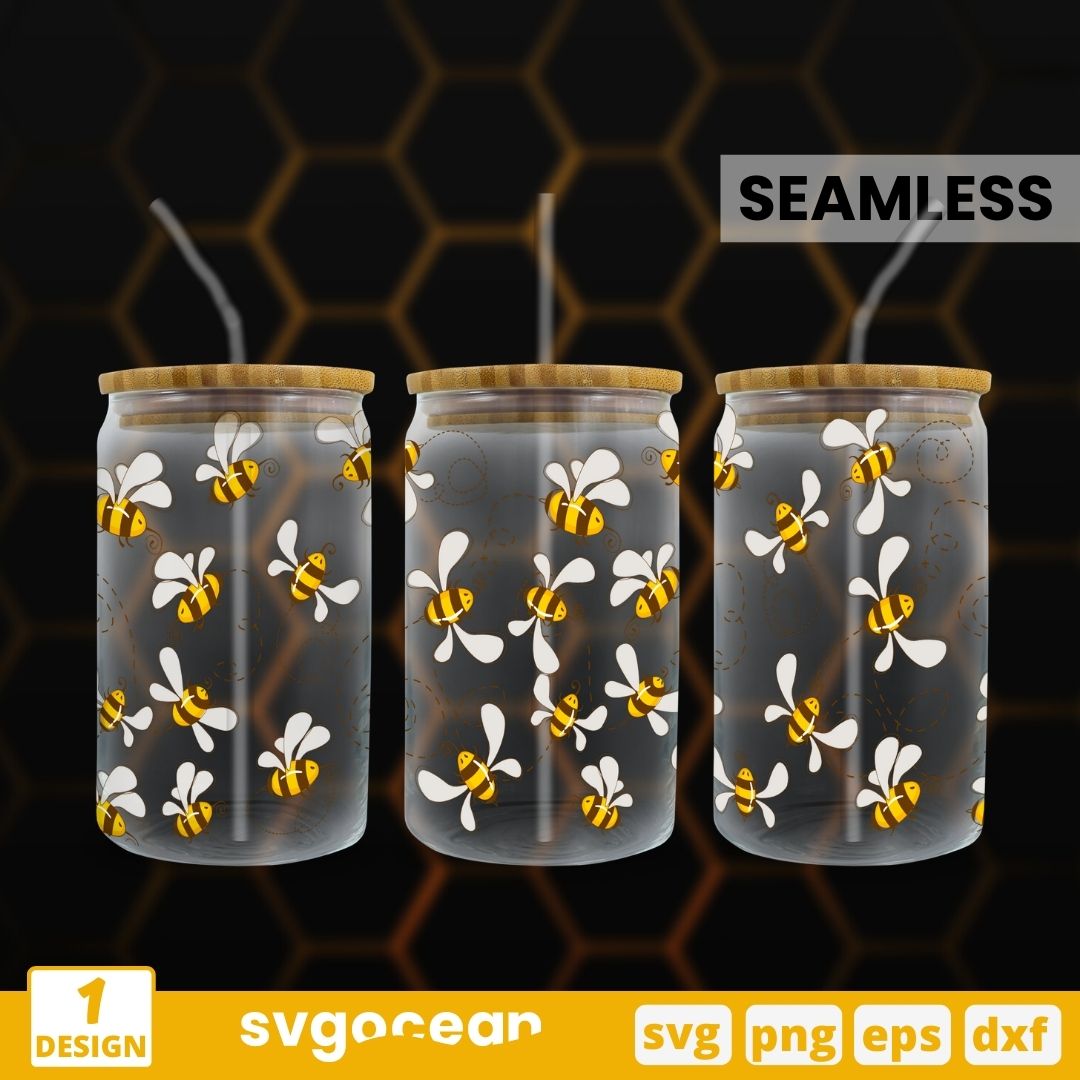 Bees Libbey Wrap SVG vector for instant download - Svg Ocean — svgocean