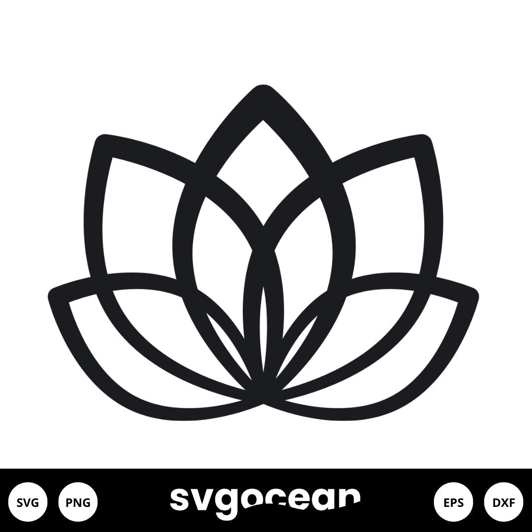 Lotus Flower SVG Free vector for instant download - Svg Ocean — svgocean