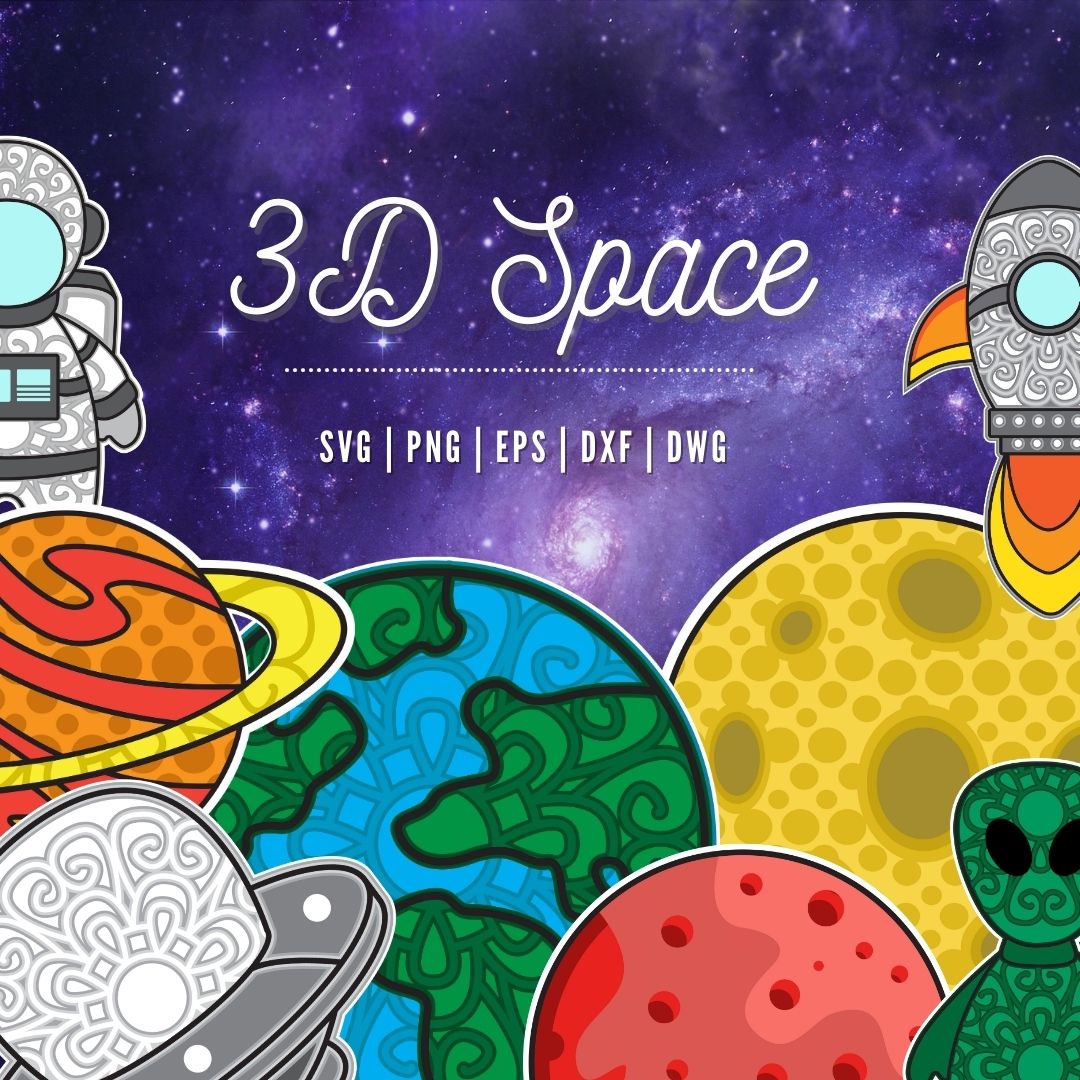 3D Space SVG Bundle vector for instant download - Svg Ocean — svgocean