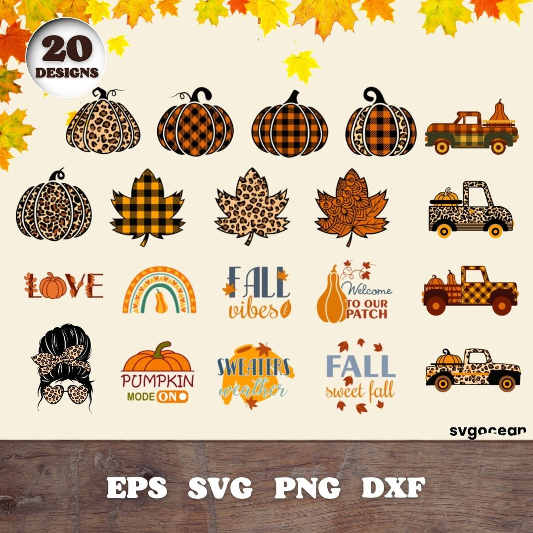 Fall Keychain Svg Bundle vector for instant download - Svg Ocean — svgocean