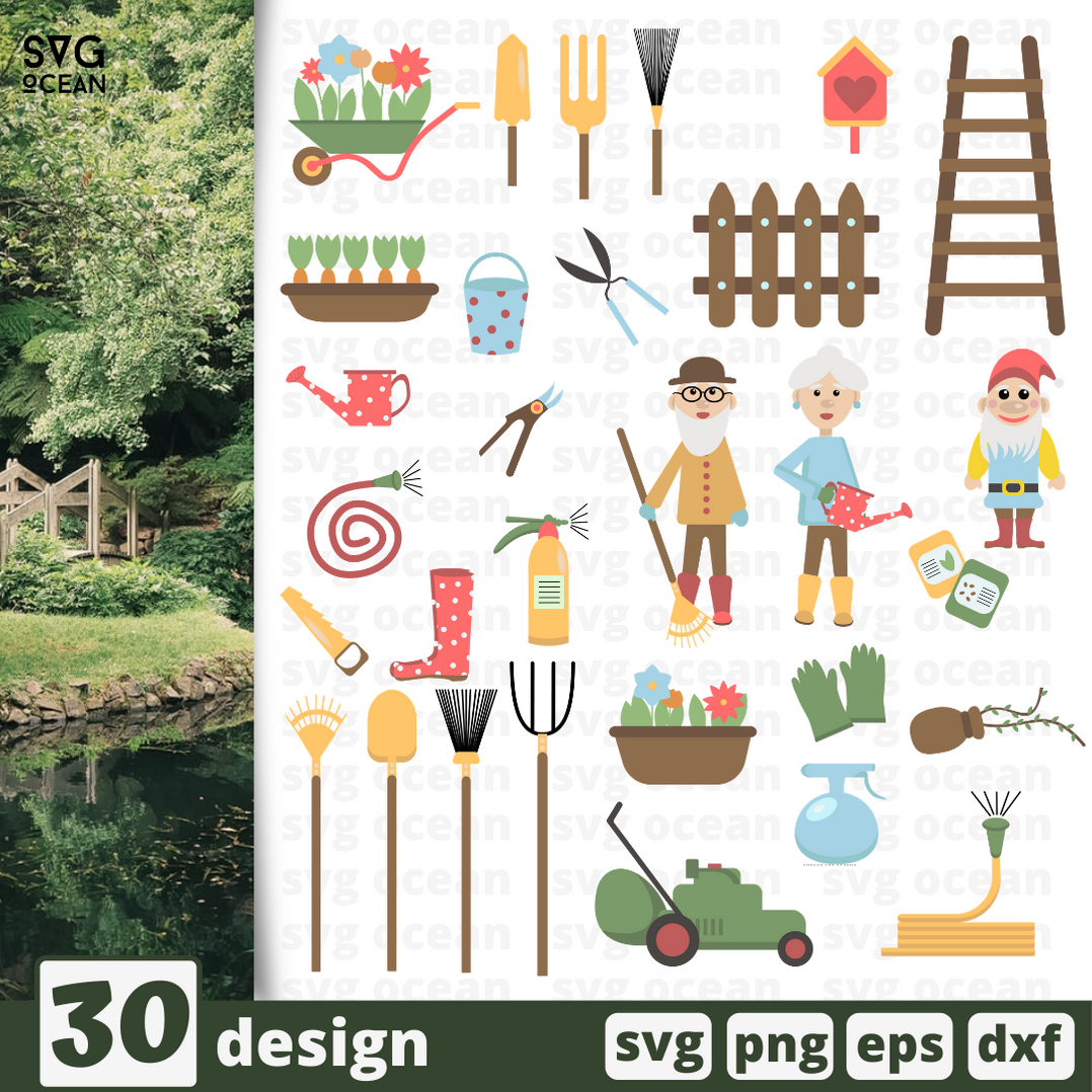 Gardening SVG bundle vector for instant download - Svg Ocean — svgocean