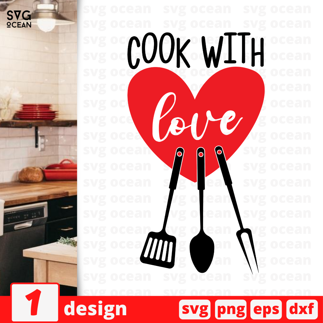 Cook with love SVG bundle vector for instant download - Svg Ocean ...
