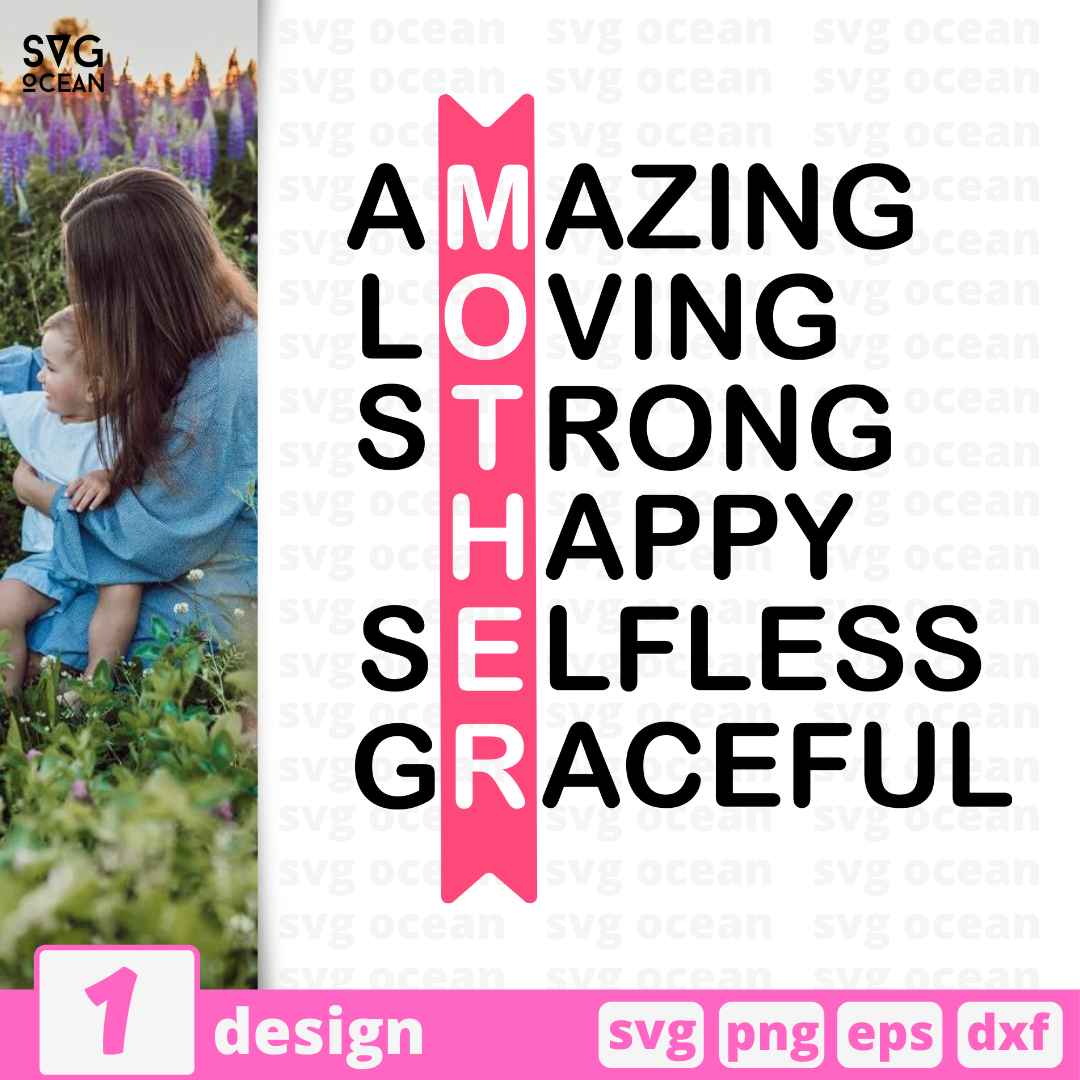 Amazing Loving Strong Happy Selfless Graceful SVG bundle vector for ...