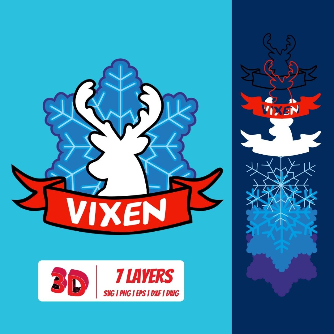 Vixen 3D Layered SVG Cut File vector for instant download - Svg Ocean ...