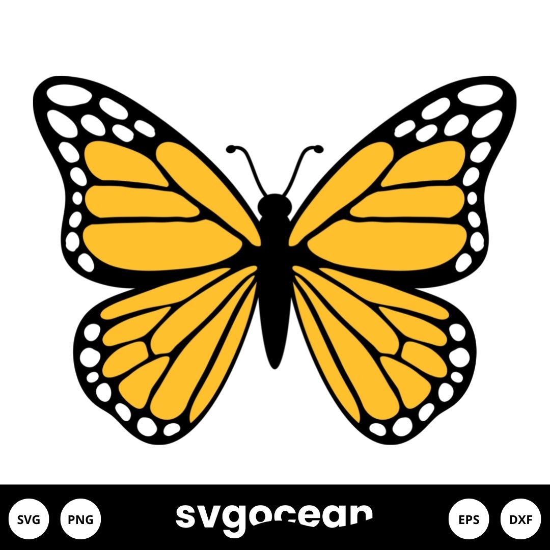 Monarch Butterfly Svg vector for instant download - Svg Ocean — svgocean