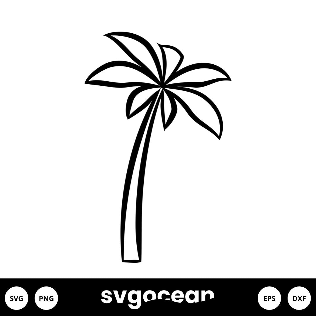 Simple Palm Tree Svg vector for instant download - Svg Ocean — svgocean