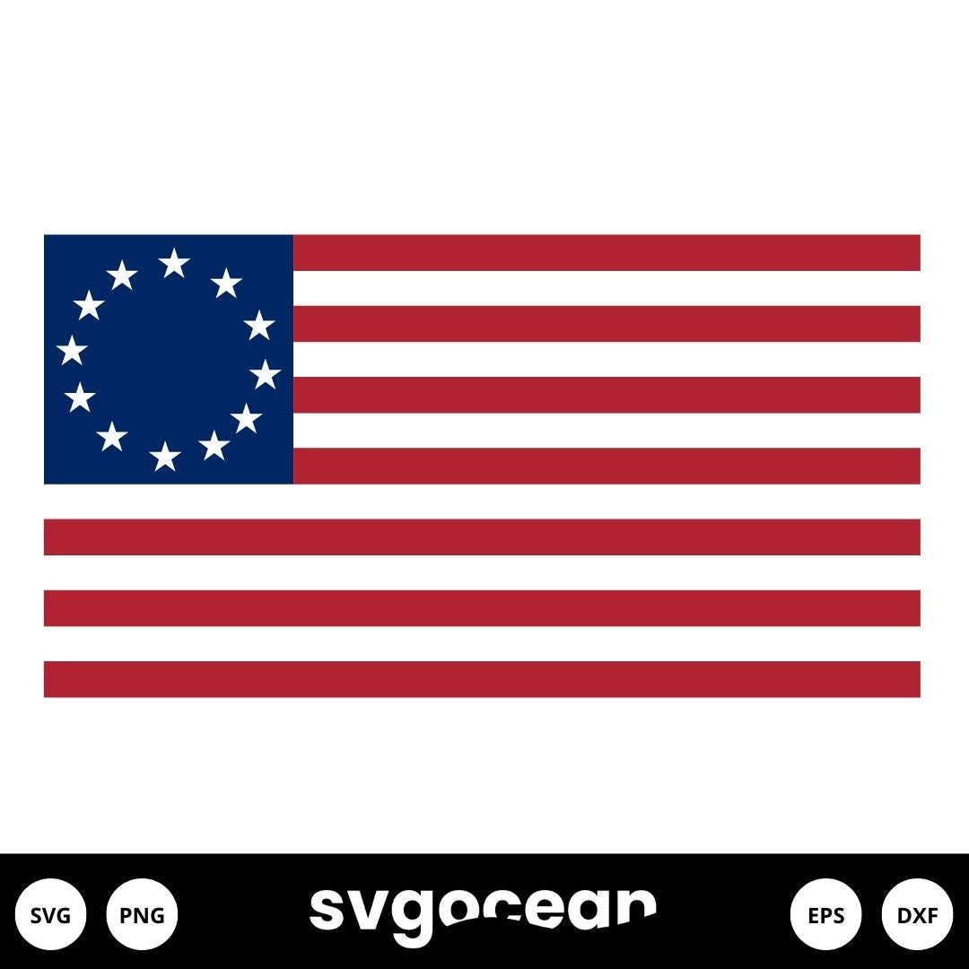 Betsy Ross Flag SVG vector for instant download - Svg Ocean — svgocean